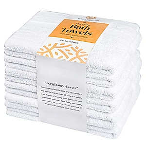Wealuxe White Bath Towels 24x50 Inch, Cotton Towel Set for Bathroom, Hotel, Gym, Spa, Soft Extra Absorbent Quick Dry 6 Pack