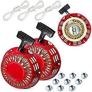 AIKENING Gx160 Recoil Starter Pull Start Assembly with Recoil Starter Rope Pull for Honda Recoil Starter(Pack of 2) Recoil Starter Rope X3 Bolts X9 Fit for Gx120 Gx160 Gx200