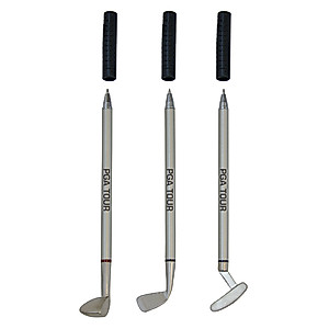 PGA Tour 3 Piece Golf Pen Gift Set,silver