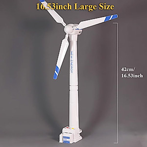 NEXTAKE Wind Turbine Model, 16.53 Inch Large Size Wind Generator Model Windmill Toy Science Kit STEM Experiment Kit with Wind-up Rotatable Blades