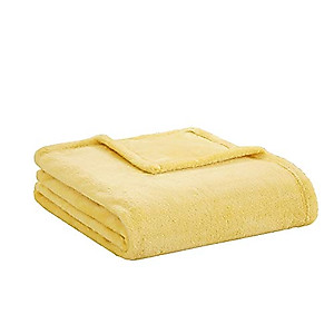Intelligent Design Microlight Plush Luxury Oversized Throw Yellow 60x70 Premium Soft Cozy Microlight Plush For Bed, Couch or Sofa
