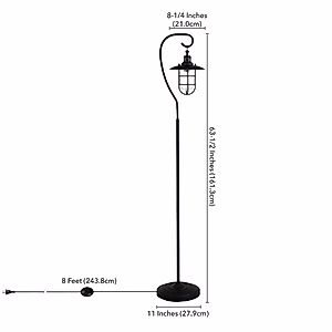 Bay Nautical Floor Lamp with Glass Shade in Blackened Bronze/Clear