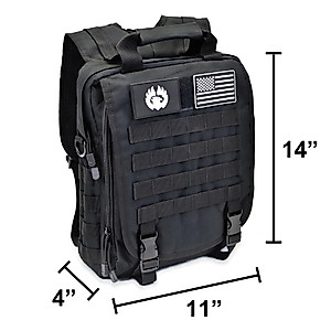 TORCH EDC Gear Commuter Backpack Urban Cycling MOLLE Water Resistant Laptop Bag Black