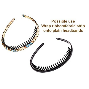 HipGirl Mens Headbands/Womens Headbands, Black Hair Band Men Accessories,Plastic Headband Face Wash Headband, Hair Bands Men and Hair Bands for Women's Hair-3ct Comb Headband Black Headband for Men