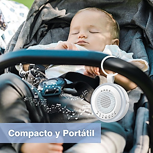 Easy@Home White Noise Sound Machine: Portable 2 in 1 Soother Night Light for Baby - 16 Soothing Lullaby Sounds - Sound Therapy for Home - USB Rechargeable GM-02