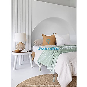 Sophia-Art Luxury Crushed Velvet Throw Blanket with Tassels Sofa Bed Soft Blankets Boho Warm Throws Cozy Plush Lightweight Pet (50x60 inches, Sage Green)