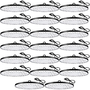 20 Pack 300W UFO Led High Bay Light Fixture,120VAC,5000K Daylight Commercial Shop Bay Lighting,45000LM,[1300W MH/HPS Equiv.]US Plug Area Lighting For Warehouse/Barn/Gym/Factory/Workshop/Garage