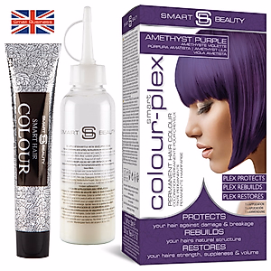 Amethyst Purple Hair Dye Permanent with Anti-Breakage Plex Hair Care, Vegan Hair Dye & Cruelty-Free, 100% Grey Coverage, purple Hair Color, For All Hair Types. Smart Beauty