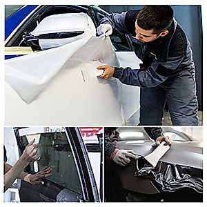 Abnaok Tools Long Handle Auto Bulldozer Squeegee for Window Tint Film Installing Car Vinyl Wraps Window and Glass Cleaning (White)