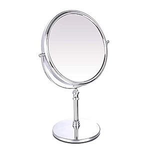 KXA Bathroom Mirror Make-up Mirror Office Beauty Mirror with 3X Magnification and 360 deg; HD All-Round View; Princess Mirror Travel Portable Silver Rotation
