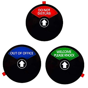 Kichwit Privacy Sign, Do Not Disturb Sign, Out of Office Sign, Welcome Please Knock Sign, Office Sign, 5 Inch, Black