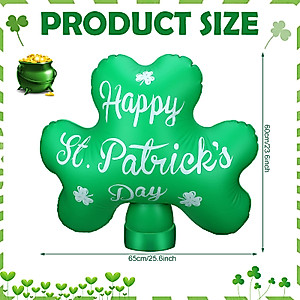 2 Pcs 24 Inch St Patricks Day Inflatable Decorations Inflatable Shamrock Outdoor Decoration Lucky Day Indoor Outdoor Blow Up Yard Garden Lawn Decor