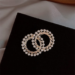 Round Brooch Pin with Pearl for Women Girls Faux Pearl Lapel Pin Wedding Party Bridal Jewelry Vintage Simulated Pearl Flower Brooch Pin