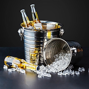 Ice Buckets for Parties Modern Simple Stainless Steel Ice Bucket KTV Ice Bucket Ice Cooling Bucket Cooling Ice Bucket KTV Party Bar Bar Accessories