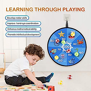 Toddler Toys Dart Board, Kids Games for Indoor Outdoor Sport Play, Safe Dart Board for Kids with 9 Sticky Balls, Best Gift Idea for Boys Girls Ages 3 Year Old and Up, Toddler Activity(14 Inches)