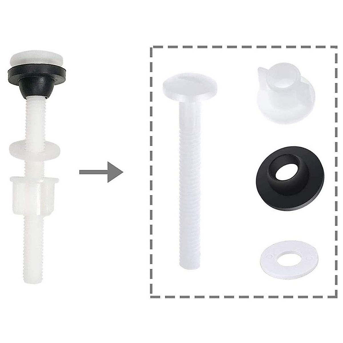 ToToT Set of 2pcs Water Tank Fixing Screw Toilet Split Water Tank Fixing Screw Accessories Fixed Connecting Screw of Sitting Water Tank
