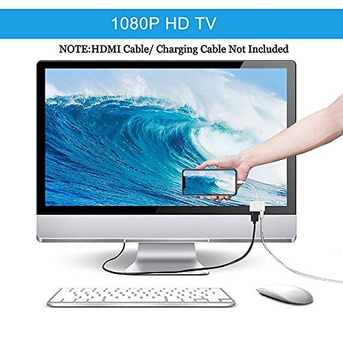 Lightning to HDMI Adapter for Apple - iPhone/iPad/iPod to TV, 1080P HD Digital AV Adapter , Audio Sync Screen Converter with Charging Port Adapter to Projector/Monitor