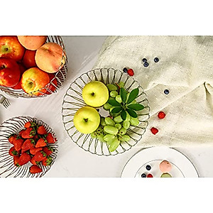 YBM HOME Fruit Basket Bowl for Kitchen Counter, Cabinet, and Pantry - Decorative Countertop Centerpiece Stainless Steel Wire Design Perfect as Fruit, Vegetable, Bread Storage Bowl Holder, 12112