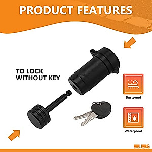 META Hardware Trailer Tongue Lock 1/4" Dia, Trailer Coupler Lock with 7/8 Inch Span Fits Latch-Type Coupler, Solid Coupler Lock with Keys for Towing Boat Truck RV Car Trailer (1Pack)