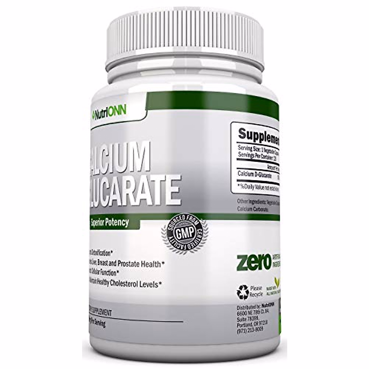 Calcium D-Glucarate - 500mg - 120 Vegetable Capsules - Superior Potency to Support Liver Detoxification, Estrogen Metabolism & Hormonal Balance - Helps with Prostate, Breast & Colon Health