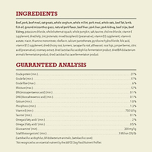 ACANA Wholesome Grains Dry Dog Food, Red Meat and Grains, Gluten Free, Beef, Pork, and Lamb Recipe, 4lb