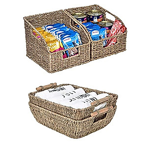 StorageWorks Seagrass Wicker Baskets Set