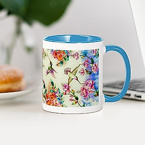 CafePress HUMMINGBIRD_STAINED_GLASS_14 6_Framed P Mug Ceramic Coffee Mug, Tea Cup 11 oz