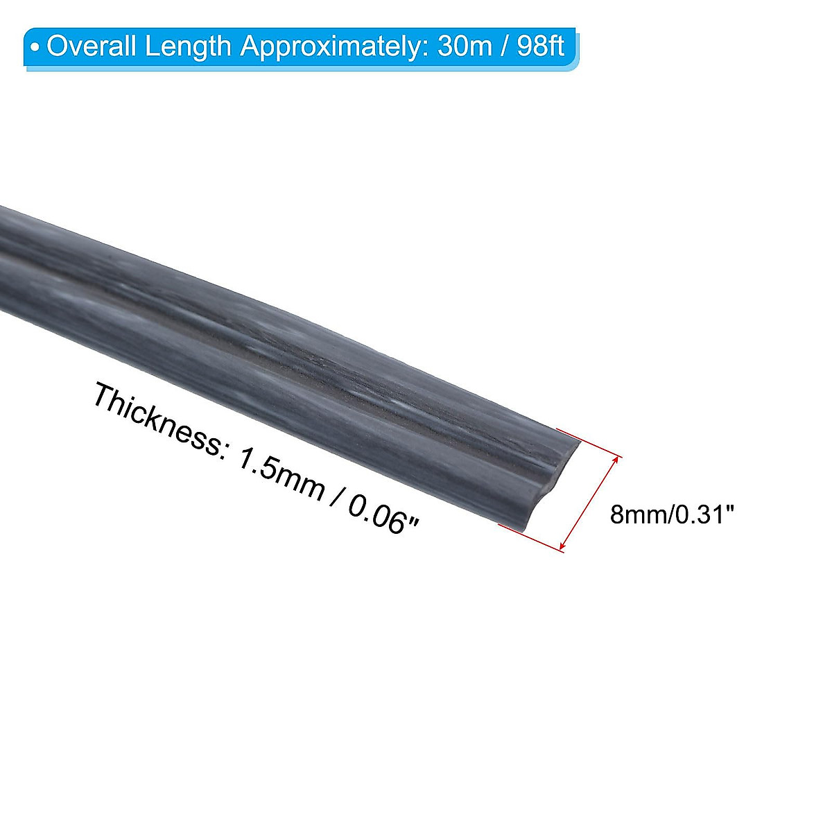 PATIKIL Wicker Repair Kit, 30m/98ft PE Rattan Replacement Repair DIY Set for Wicker Fixing Furniture Patio Furniture Repair, Gray White Stripe