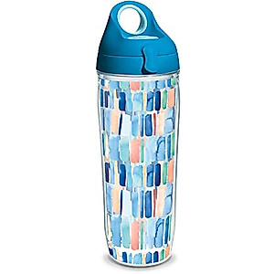 Tervis Yao Cheng - Vertical Stripes Made in USA Double Walled Insulated Tumbler Cup Keeps Drinks Cold & Hot, 24oz Water Bottle, Clear