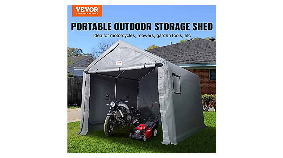 VEVOR Portable Outdoor Storage Shed 7x12 ft | Heavy Duty Tent