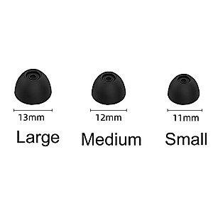 A-Focus 12 Pairs Ear Tips for Galaxy Buds 2 and Galaxy Buds Plus, S M L 3 Size Replacement Silicone Eartips Earbuds Cover Skin Compatible with Samsung Galaxy Buds 2 SM-R177, Black