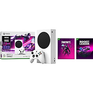 Microsoft Xbox Series S All-Digital Console I Wireless Controller I HDR I AMD FreeSync I Up to 1440p Gaming Resolution I Up to 120 FPS Performance Target I with HDMI Cable (Fortnite & Rocket League) (Renewed)