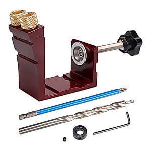 Comidox 1Set 15°Woodworking Inclined Hole Locator Hole Jig Kit Pocket Hole Drill Guide Jig Set for Professionals and Tool Enthusiasts