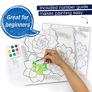 Faber-Castell Paint by Number Watercolor Bold Floral - Adult Paint by Number Kit on Canvas - DIY Flower Painting