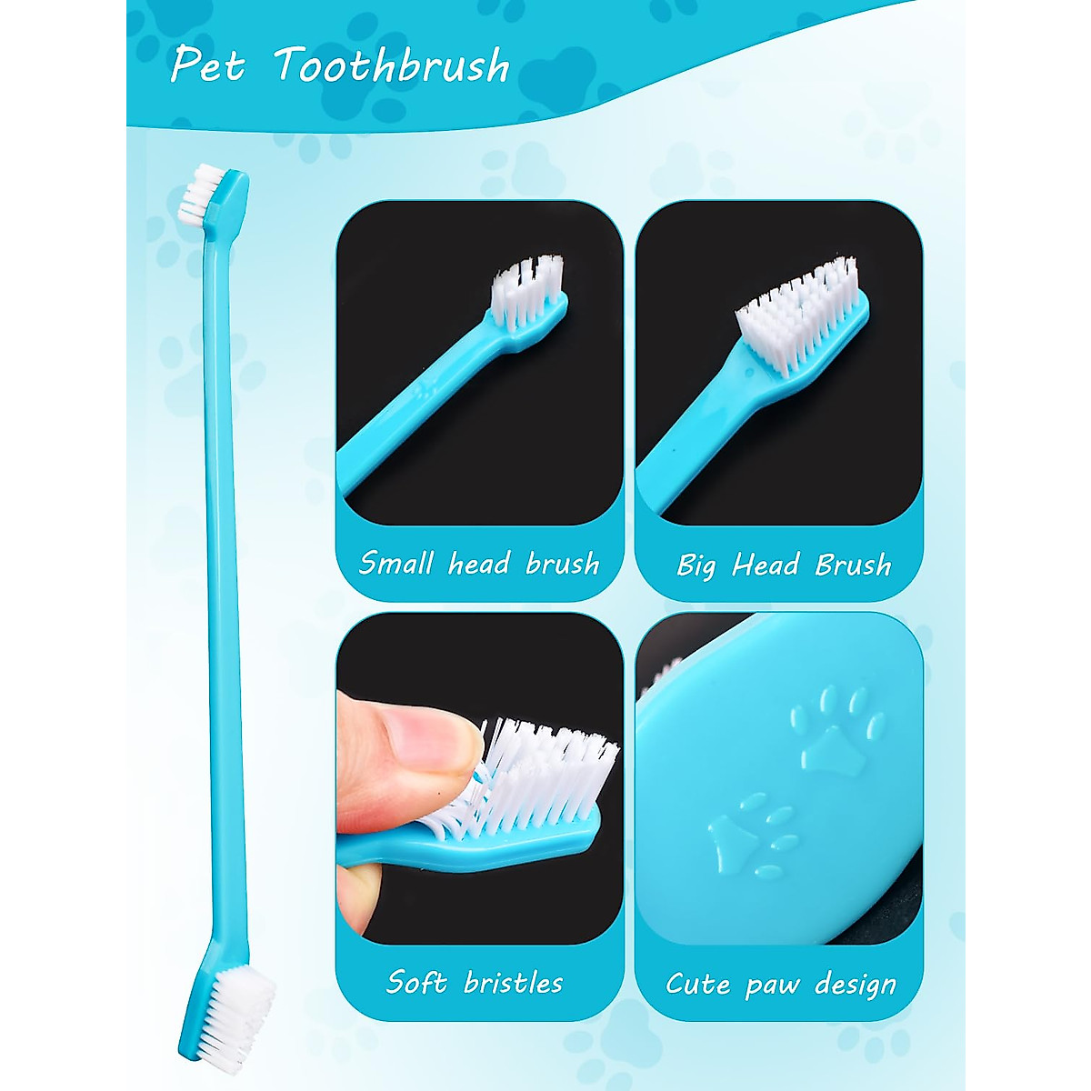 CRAZYBELLY 10 Pcs Dog Toothbrush Cat Toothbrush Pet Toothbrush Dual-Headed Toothbrush for Dogs Teeth Cleaning Dog Tooth Brush