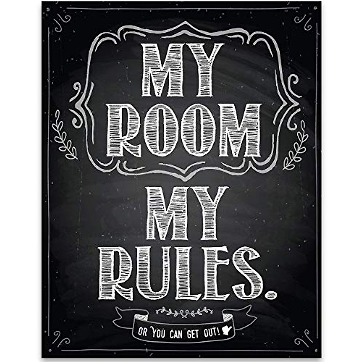 My Room My Rules - 11x14 Unframed Cool Art Print Posters for Teens - Cute Decor for Teen Room Aesthetic, Stuff for College Dorm Room Essentials - Cheap Gift Under $15