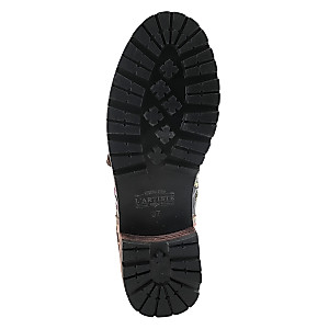 Spring Step L'Artiste Fantastic Booties for Women - Floral Hand Painted Womens Ankle Boots Low Heel - Everyday Wear Leather and Textile Western Booties Brown Multi EU 36 / US 5.5-6