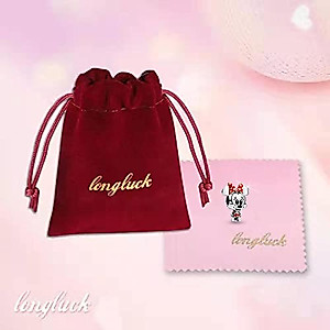 LONGLUCK 925 Sterling Silver Bead Charm for Pandora Charms Bracelets and Necklaces for Woman 5A Cubic Zirconias Dangle Pendant,Jewelry Bead