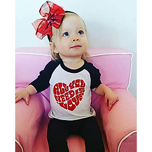 Shirts Toddler Boys Girls Long Sleeve T-Shirts Black Raglan Valentine Tees Kid All You Need is Love Tops 6 Years