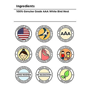 Golden Nest Premium White Bird Nest AAA, 100% Natural - Made in USA, ( 燕窩 ) - Family Size Box - 227g (8oz)