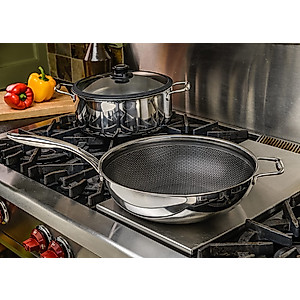 Black Cube Quick Release Cookware Wok with Helper Handle, 12.5-Inch/2.5 Quart …