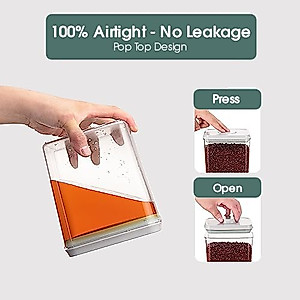 ODOROKU 3 Piece Pop Up Plastic Food Container Sets, Airtight Food Storage Containers with Lids, BPA-Free Air Tight Stackable Dry Cereal Snacks Container, Kitchen Pantry Organization Storage