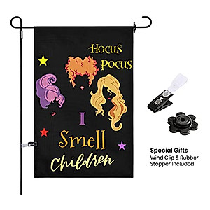 Halloween Hocus Cat Garden Flags 12"x18" Set of 4 Double Sided Burlap Flags Pocus Trick or Treat Banners Outdoor Decorations For Home Lawn Decor Welcome Flag