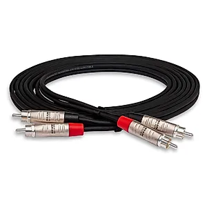 Hosa HRR-003X2 Dual REAN RCA to Dual REAN RCA Pro Stereo Interconnect Cable, 3 Feet