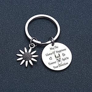 NOTHERS Llama Keychain for Llama Lovers, Animal Lover Gift, Stainless Steel, Unisex-Adults