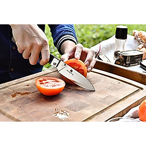 ZhengSheng 4.5" Folding Utility Knife 440A Stainless Steel Blade Natural Olive Handle Pocket Foldable Fruit knife peeling knife for Outdoor Camping Activities