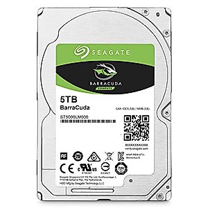 Seagate BarraCuda 5TB Internal Hard Drive HDD – 2.5 Inch SATA 6Gb/s 5400 RPM 128MB Cache for Computer Desktop PC (ST5000LM000)