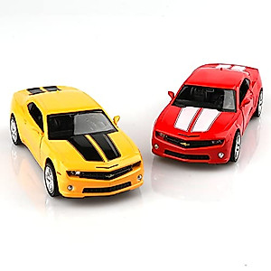 TOKAXI 1/36 Scale Chevrolet Camaro Diecast Cars Models,Camaro Bumblebee Pull Back Toy Cars,Cars Gifts for Boys Girls(Yellow)