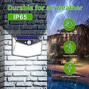 Solar Outdoor Lights, Upgraded 212 LED/4 Pack 3 Modes Motion Sensor Security Lights w/ 270° Wide Lighting Angle, IP65 Waterproof Wall Lights Solar Powered, Bright for Yard Fence Garden Outside