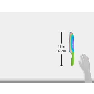 Hampton Forge HMC01E550S Rainbow Titanium – 10 Piece Knife Set with Blade Guards, Stainless Steel
